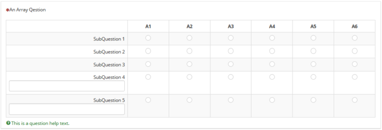 Array With Other Free Text Limesurvey Plugin • Add Text Fields To Arrays 