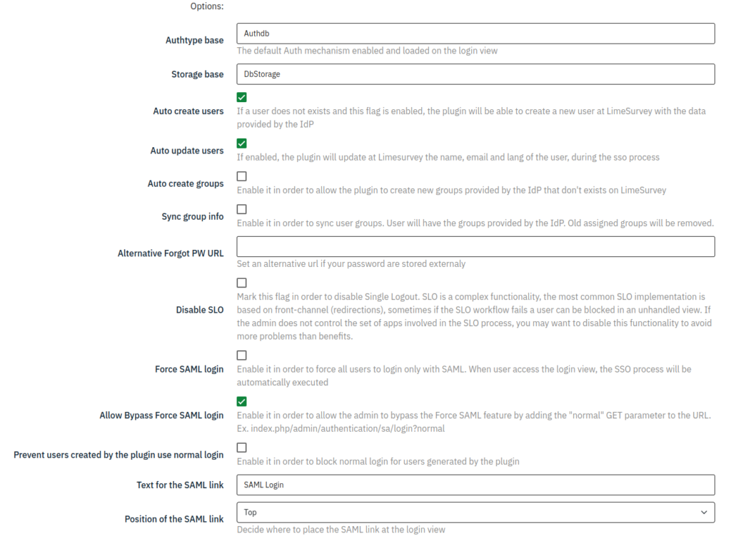 LimeSurvey SAML plugin • SSO, SLO and just-in-time provisioning