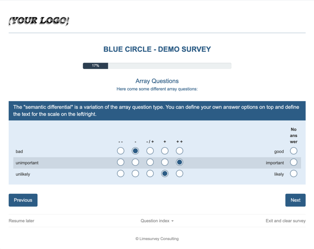 LimeSurvey Template Blue Circle • Survey Consulting - The LimeSurvey ...