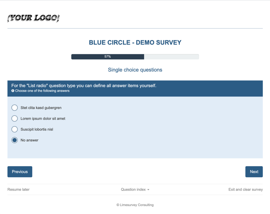 LimeSurvey Template Blue Circle • Survey Consulting - The LimeSurvey ...